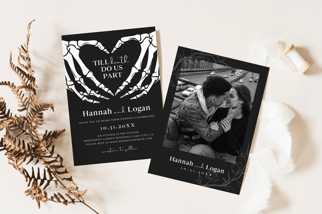 Halloween Wedding Invitation Template, Gothic Wedding Invitations, Til ...