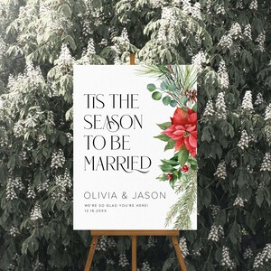 Christmas Wedding Welcome Sign Template, Winter Wedding Welcome Sign ...