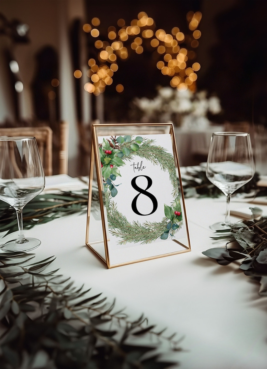 Winter Table Numbers Sign Templates, Holiday Table Numbers, Christmas ...