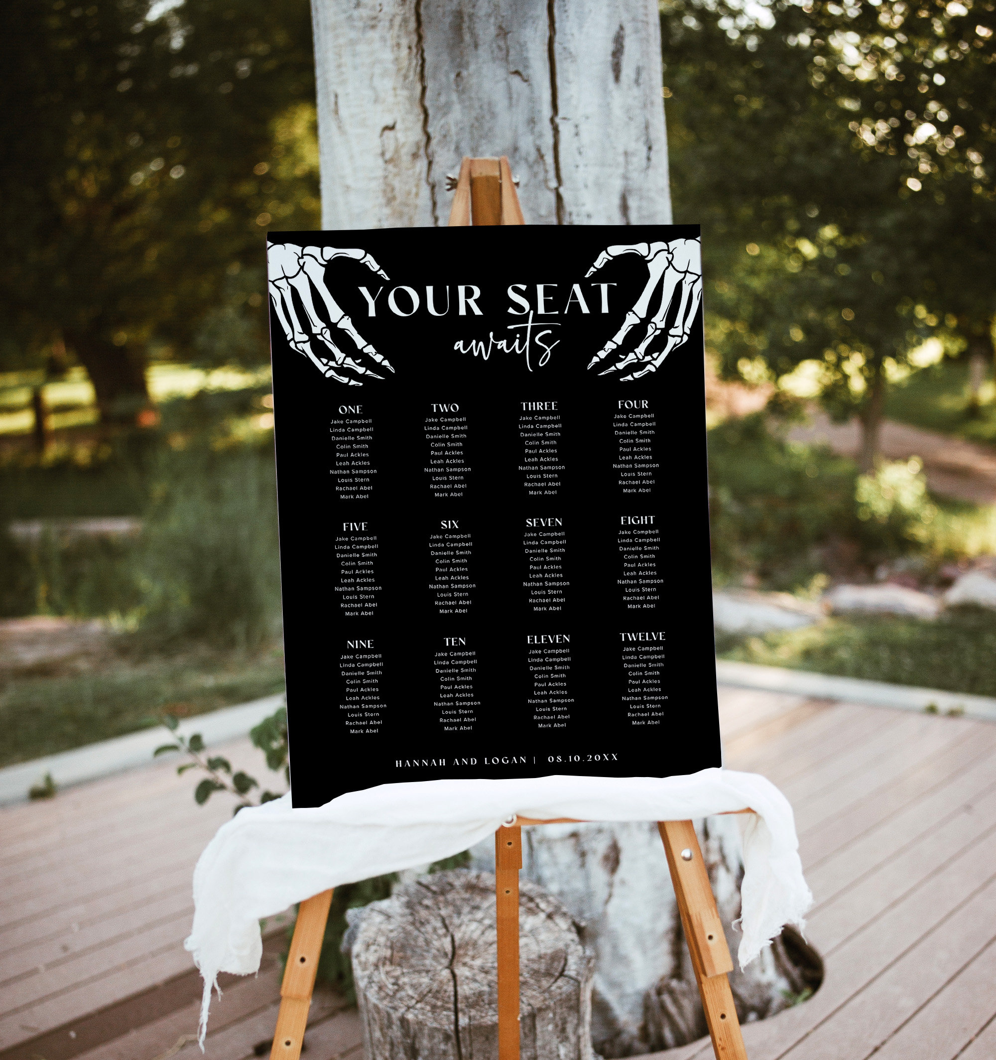 Gothic Wedding Seating Chart Template Halloween Wedding - Etsy