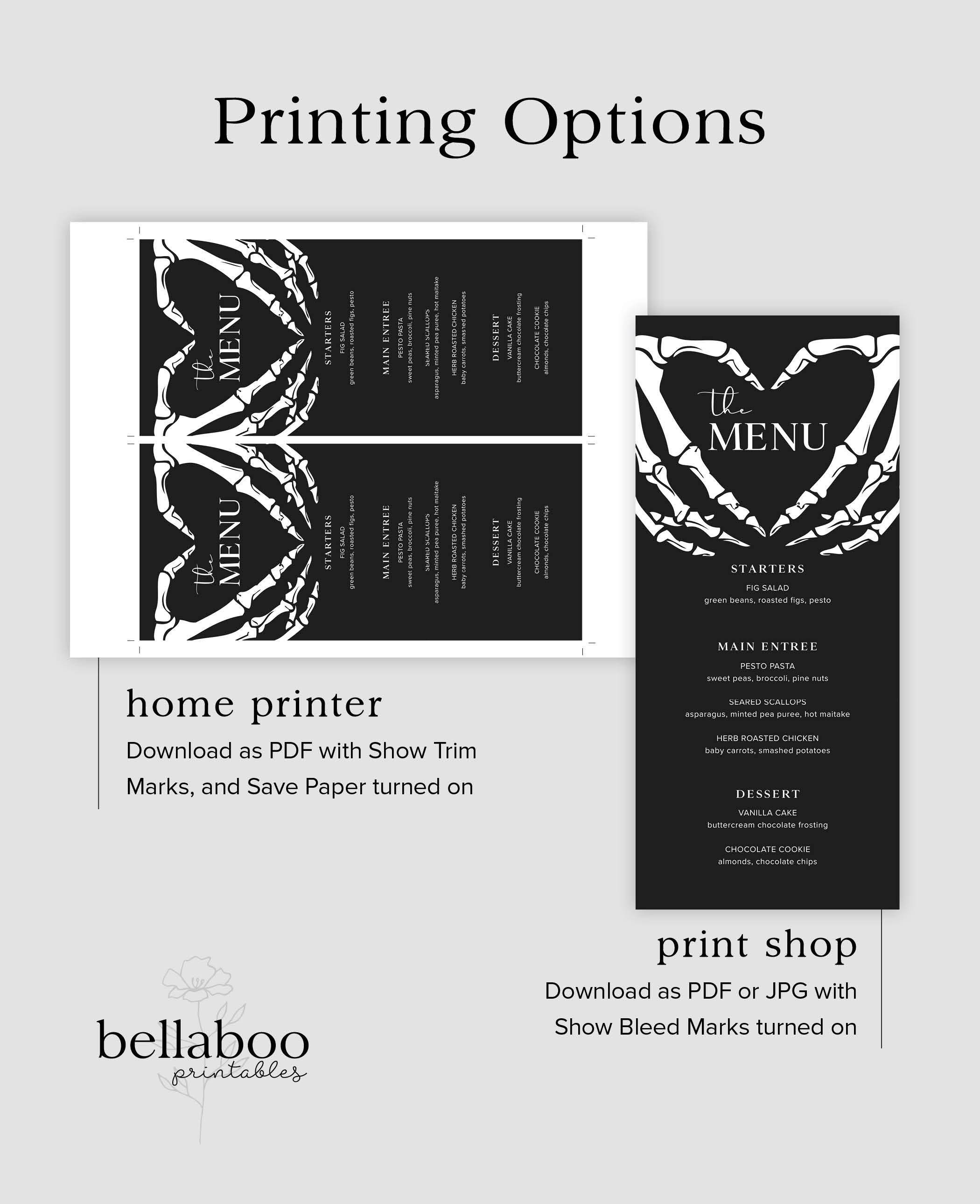 Gothic Wedding Menu Template Halloween Wedding Dinner Menu - Etsy