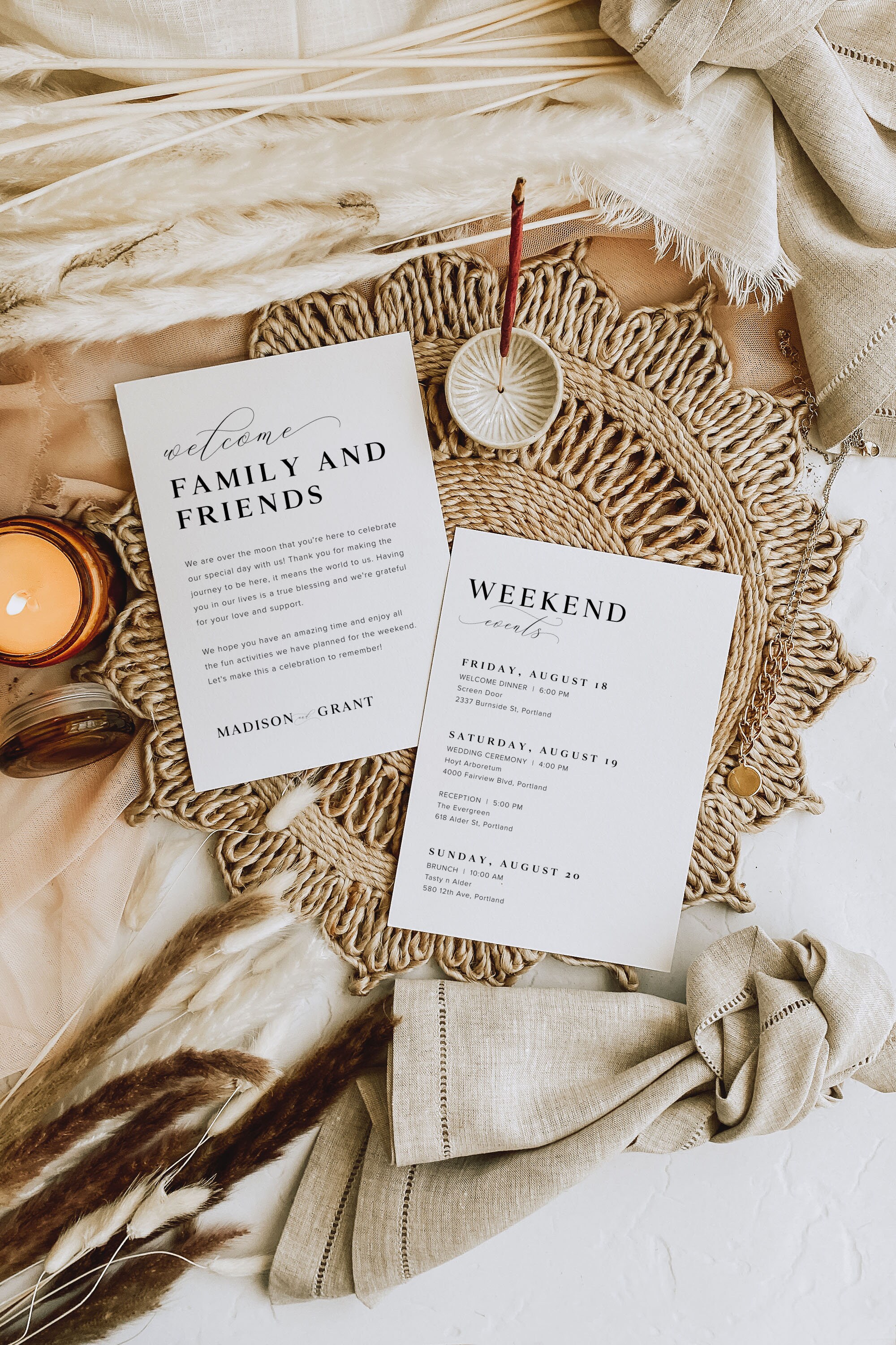 Plantilla de línea de tiempo de eventos de fin de semana de - Etsy España