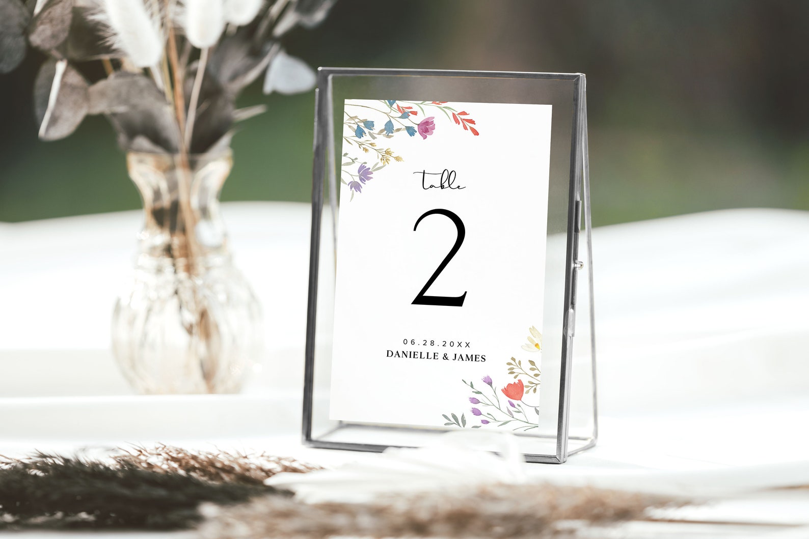 Boho Wildflower Wedding Table Numbers Template Floral Table - Etsy