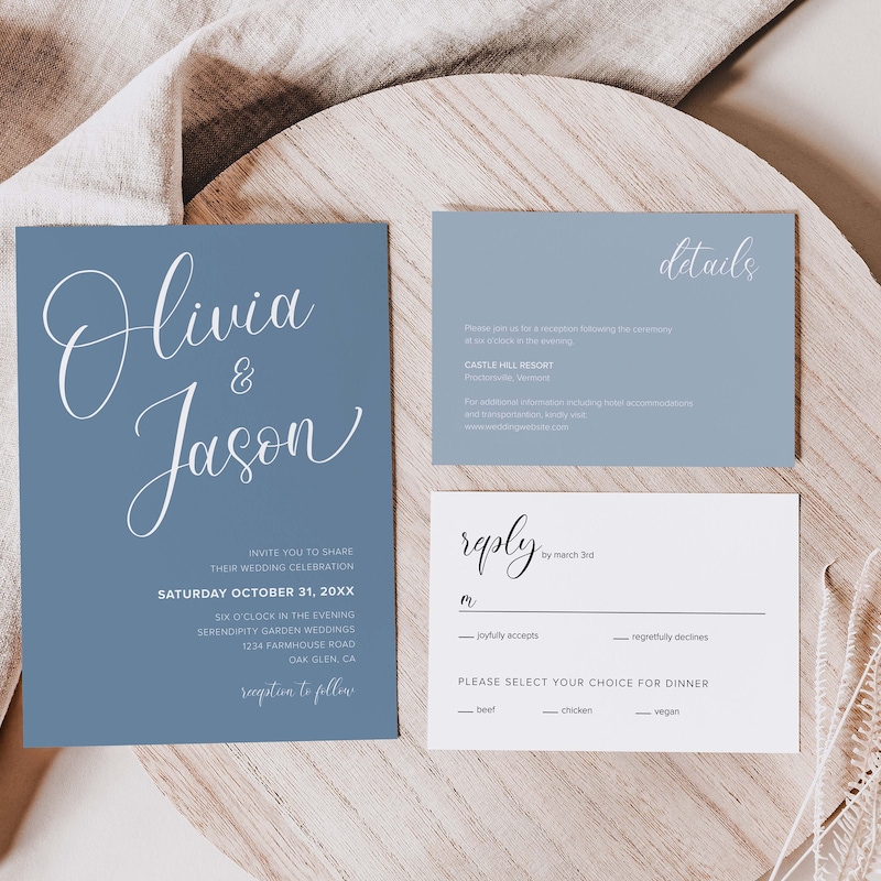 Invitations Dusty Blue - Etsy