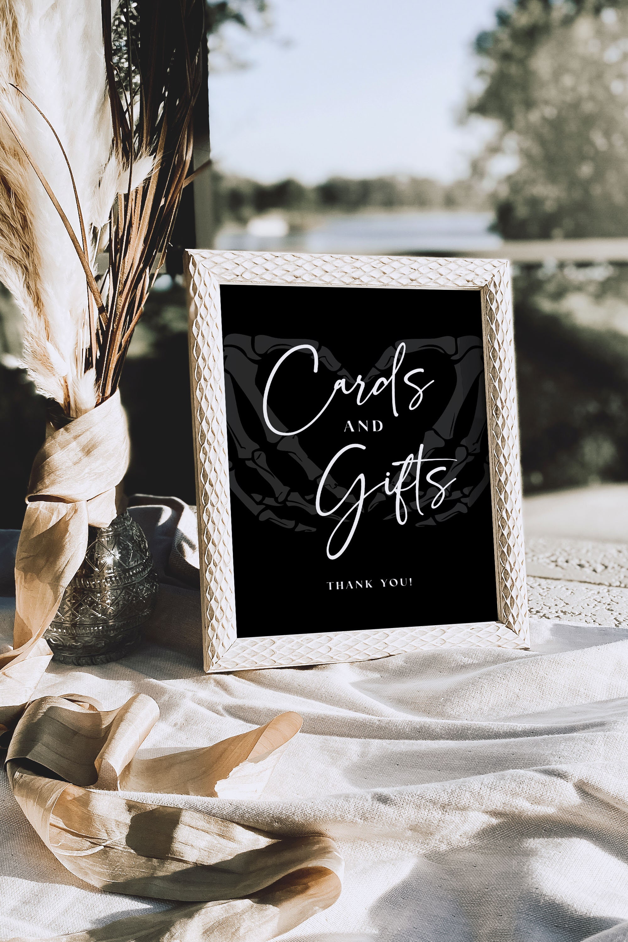 Gothic Cards and Gifts Sign Template, Dark Moody Wedding, Spooky Cards ...