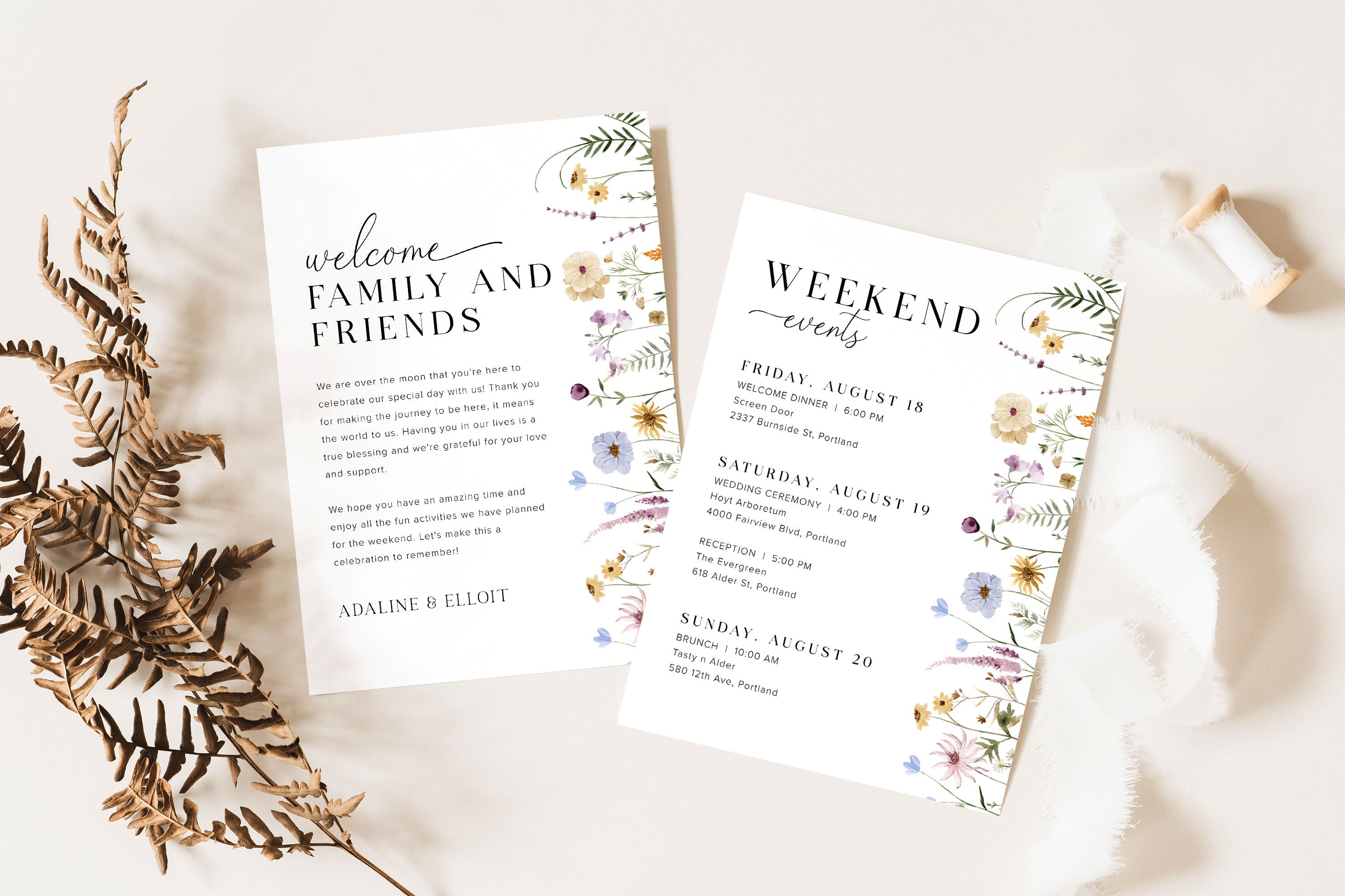Wedding Welcome Bag Note Template, Wedding Welcome Letter and Wedding ...