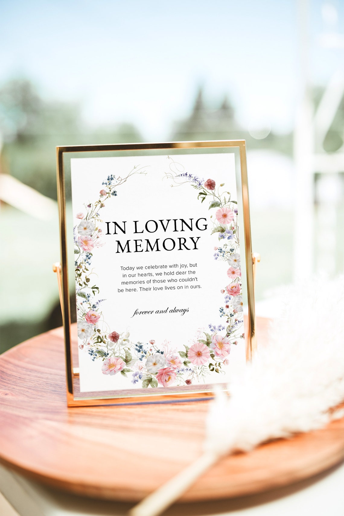 Wedding Memorial Sign Template, Floral Wedding Sign, Wildflower Wedding ...