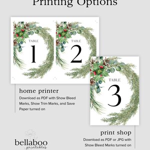Christmas Table Numbers Templates, Holiday Table Numbers, Christmas ...