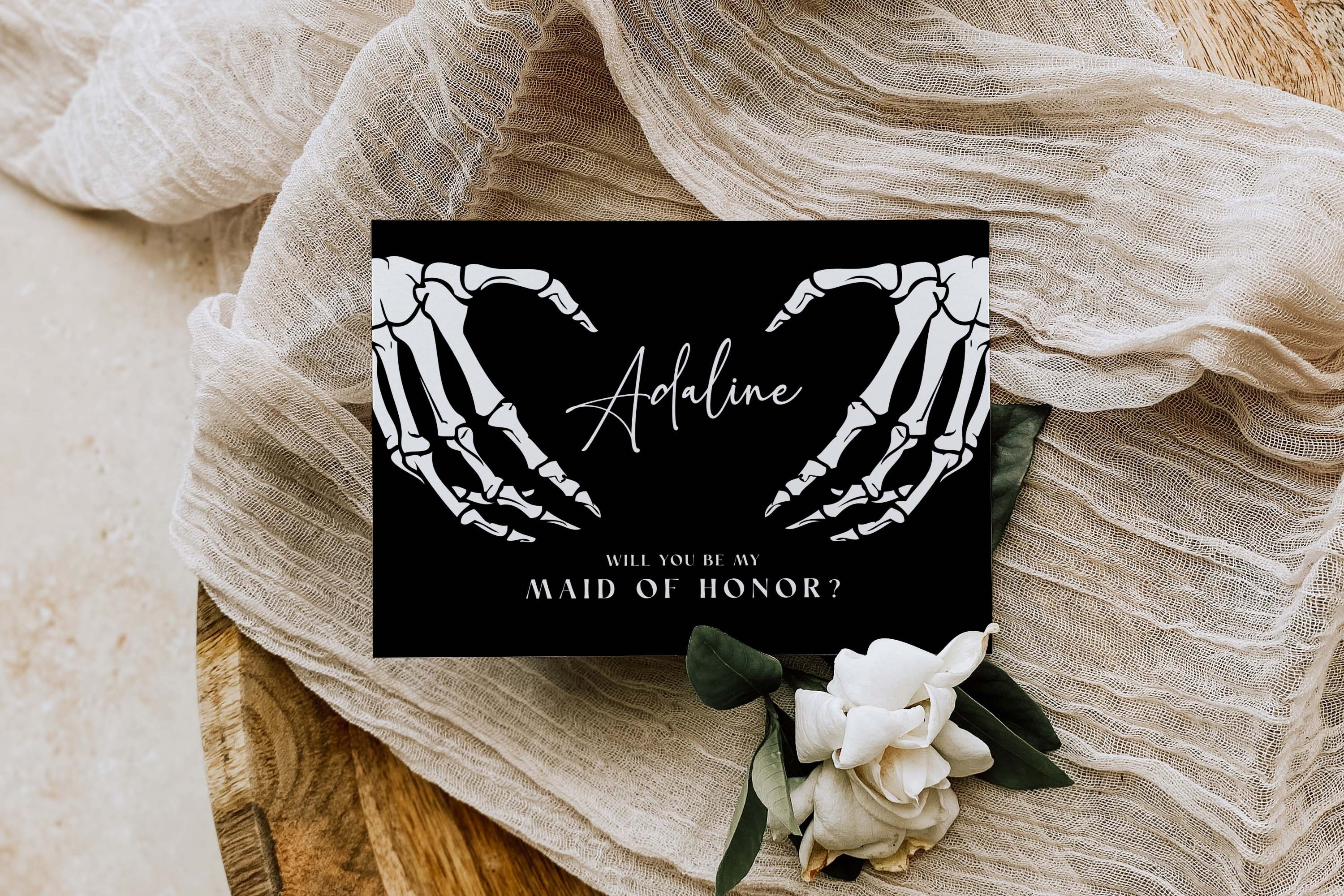Gothic Bridesmaid Proposal Card Template Emo Bridesmaid - Etsy
