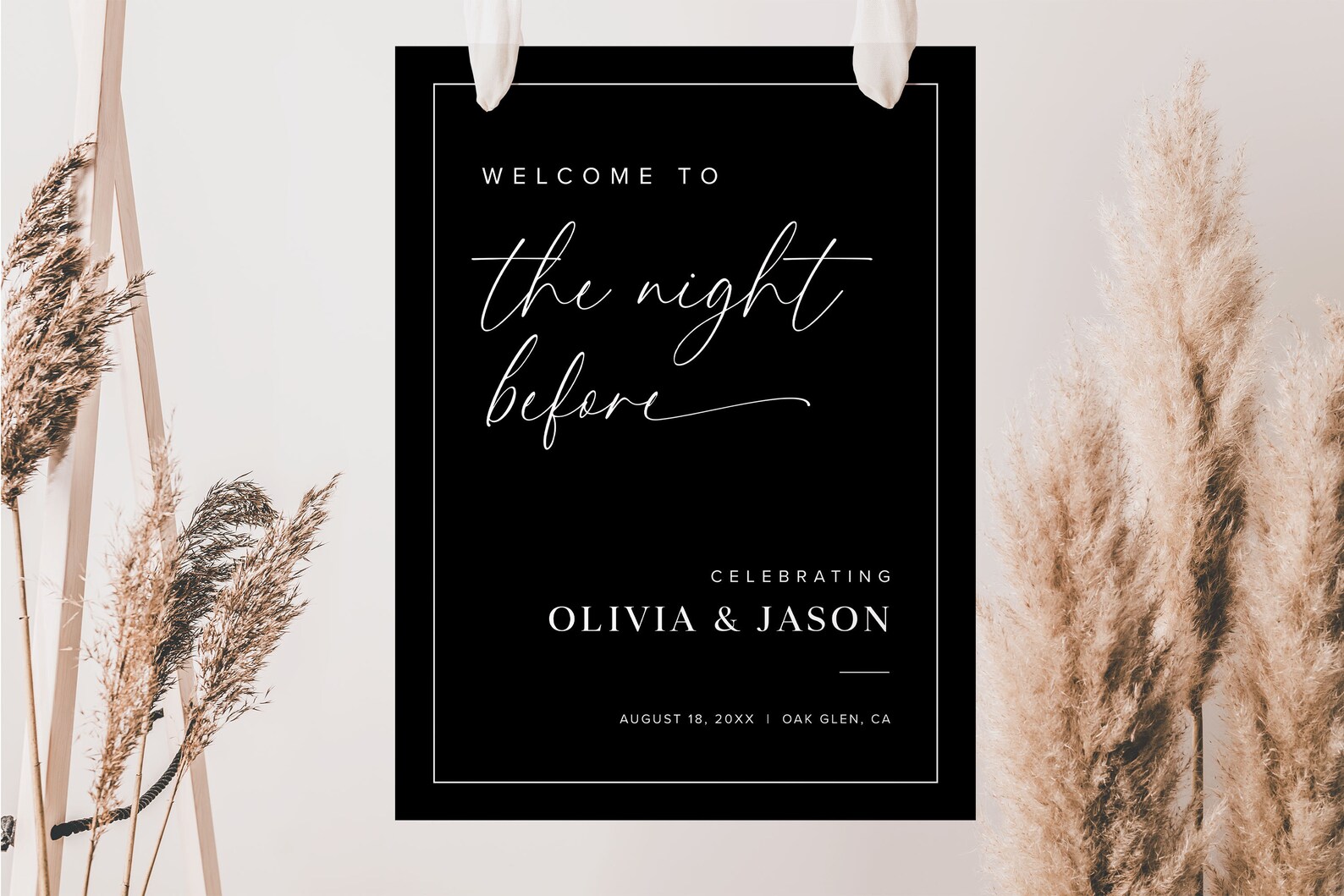 The Night Before Welcome Sign Template, Wedding Rehearsal Welcome Sign ...