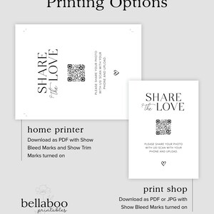 Share the Love QR Code Template, Wedding Photo QR Code Sign, Minimalist ...