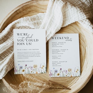 Wedding Welcome Note Template, Wedding Weekend Itinerary Template ...