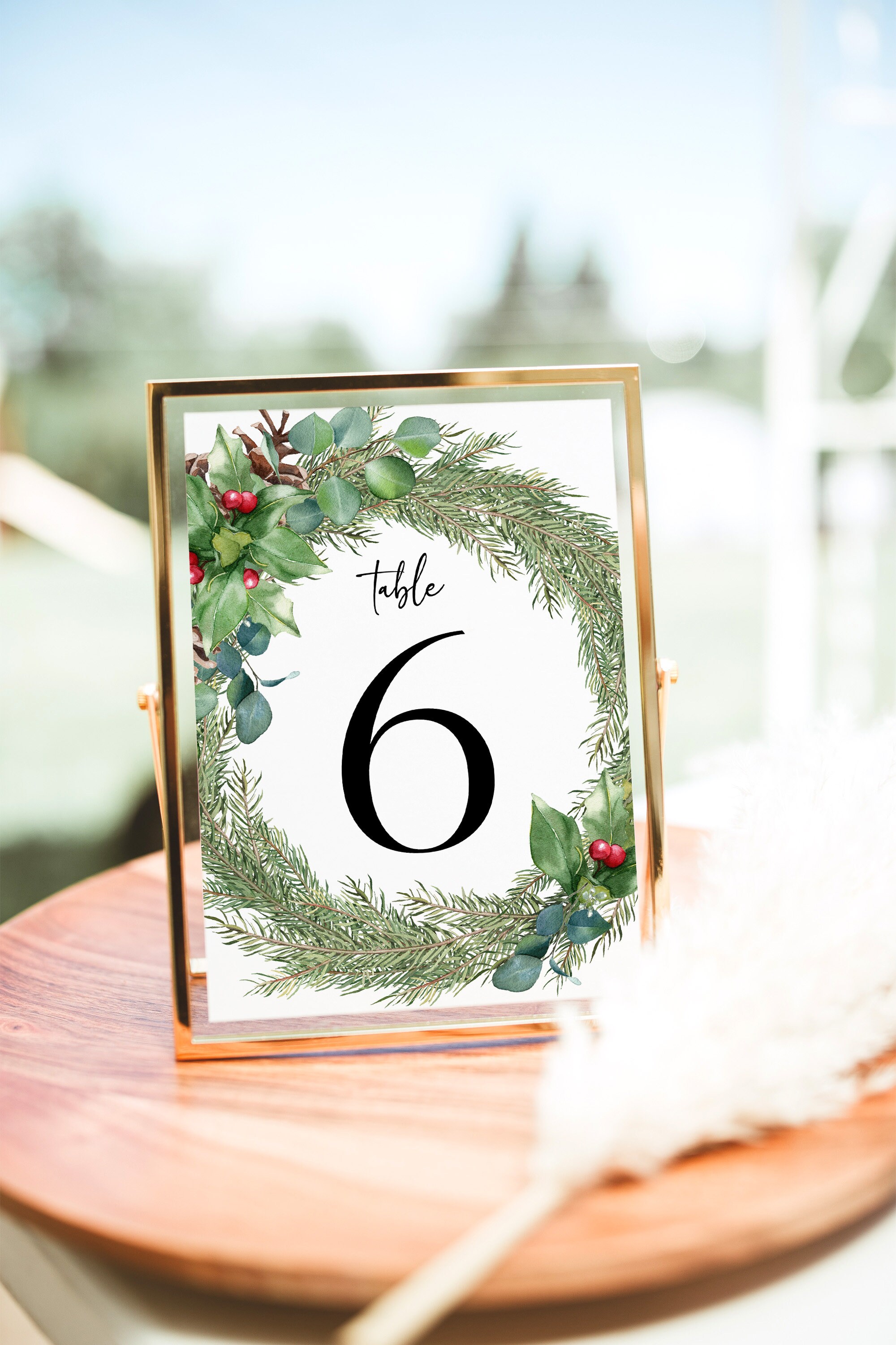 Winter Table Numbers Sign Templates Holiday Table Numbers - Etsy