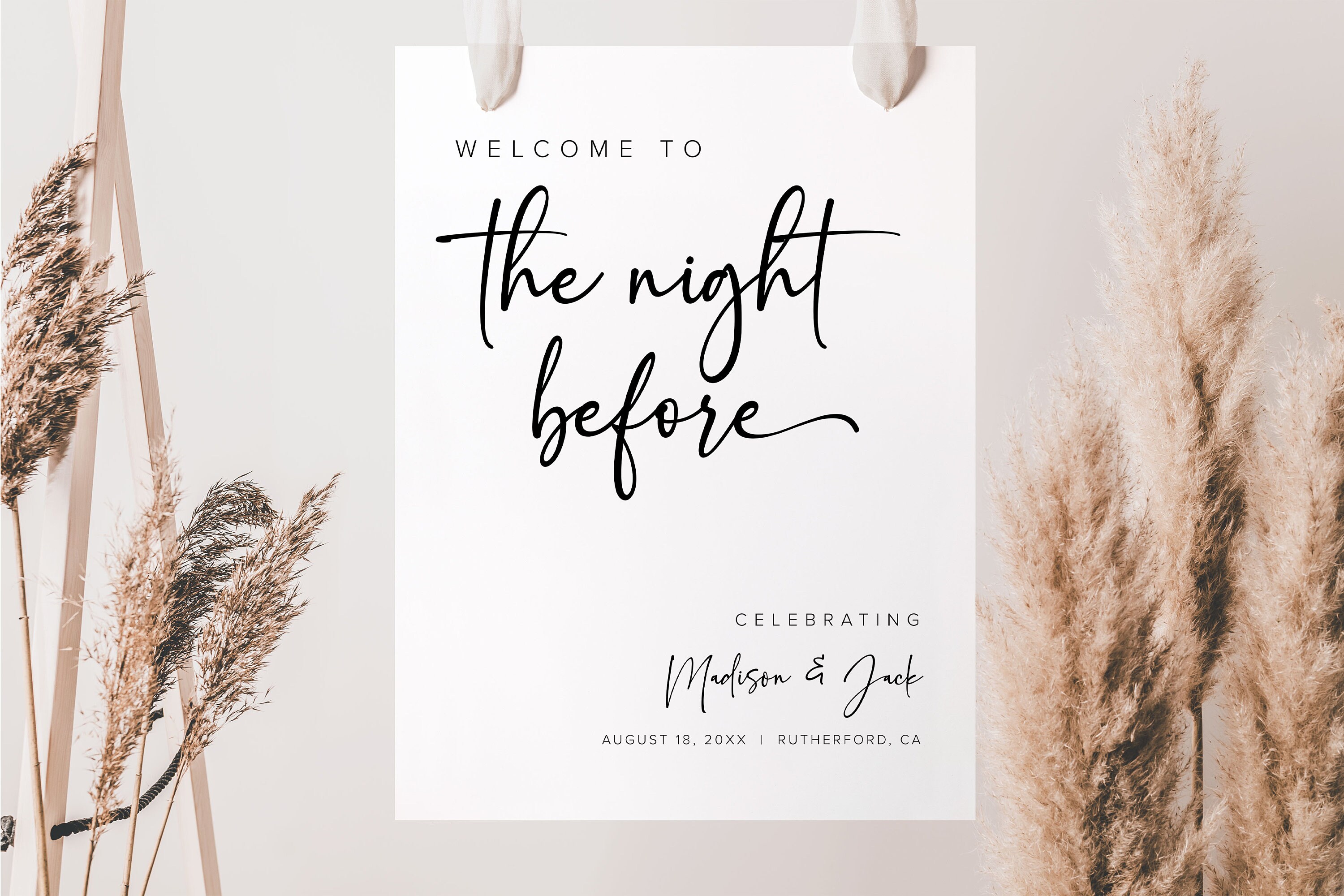 The Night Before Sign Template Rehearsal Dinner Sign - Etsy