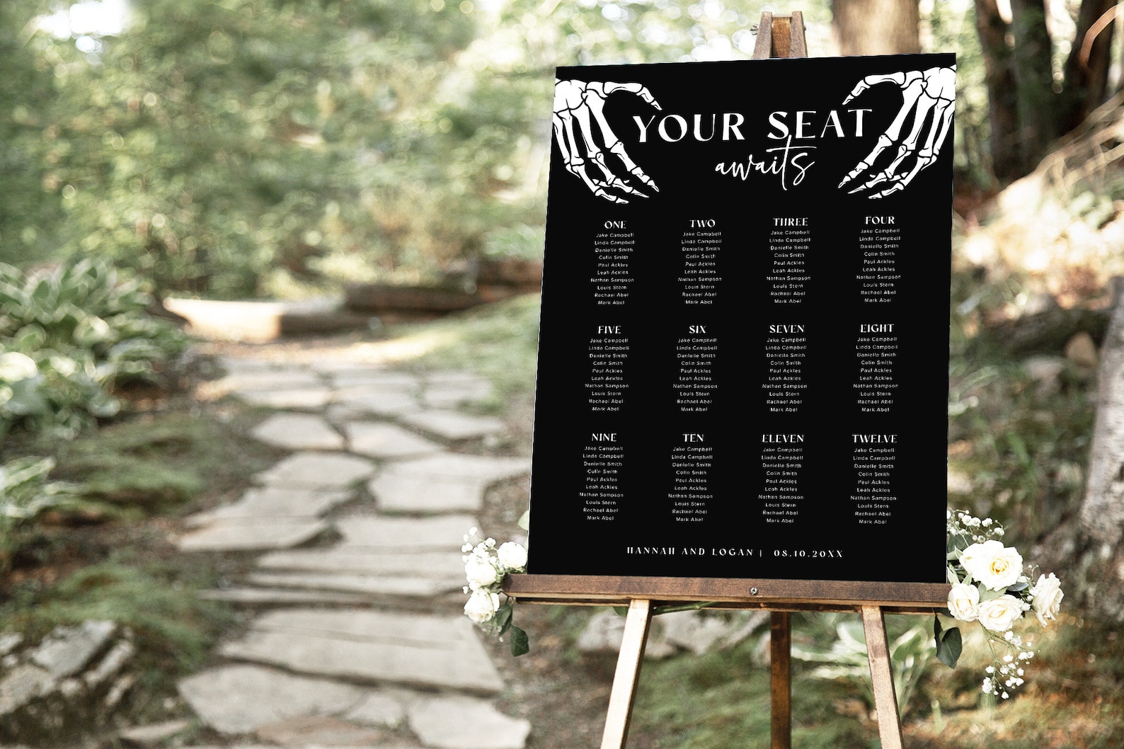 Gothic Wedding Seating Chart Template, Halloween Wedding Seating Chart ...