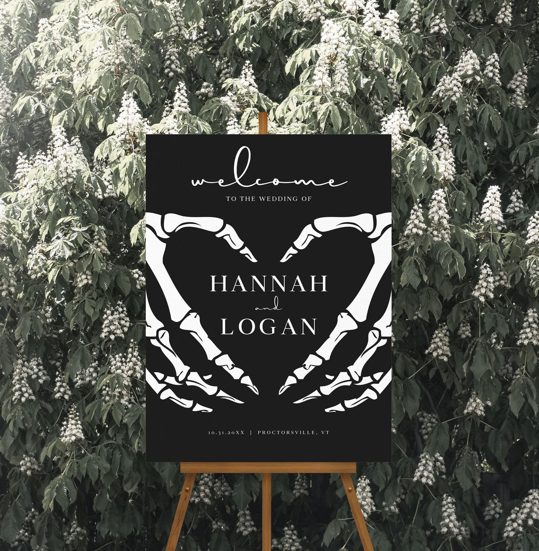 Gothic Wedding Welcome Sign Template, Skull Wedding Welcome Poster ...