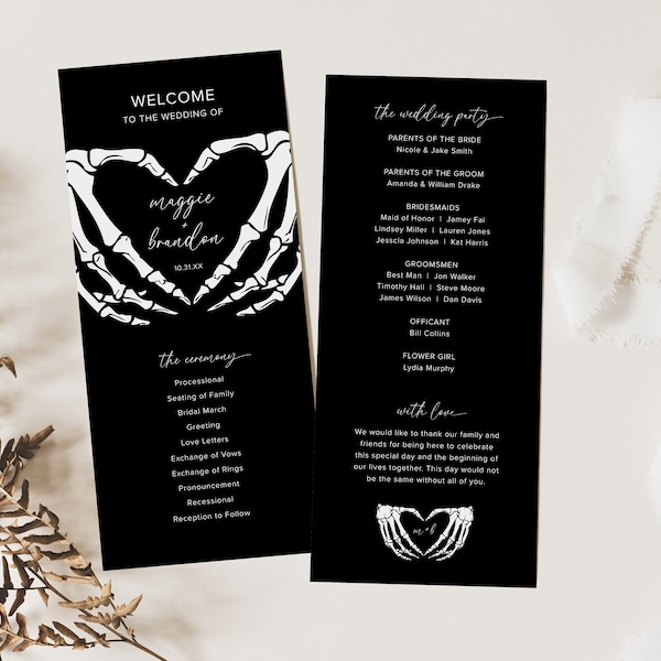 Wedding Program Template - Etsy