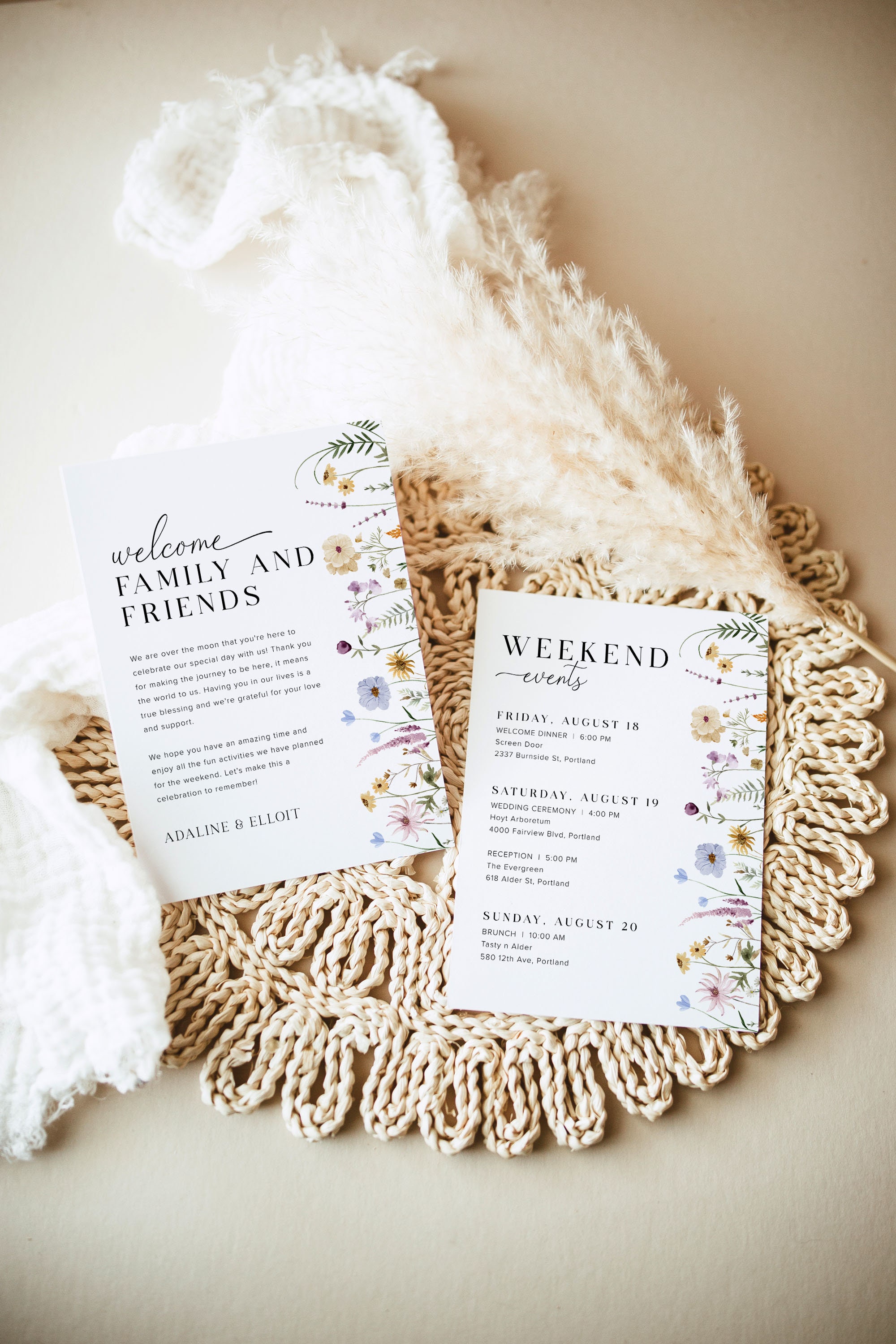 Wedding Welcome Bag Note Template, Wedding Welcome Letter and Wedding ...