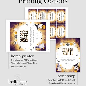 Diaper Raffle Card Template, Ghost Baby Shower Diaper Raffle Sign ...