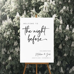 The Night Before Sign Template, Rehearsal Dinner Sign, Rehearsal Dinner ...