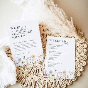 Wedding Welcome Note Template, Wedding Weekend Itinerary Template ...