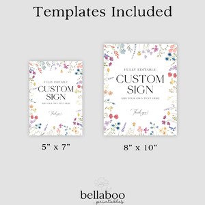 Wildflower Custom Sign Template, Baby Shower Sign, Wildflower Wedding ...