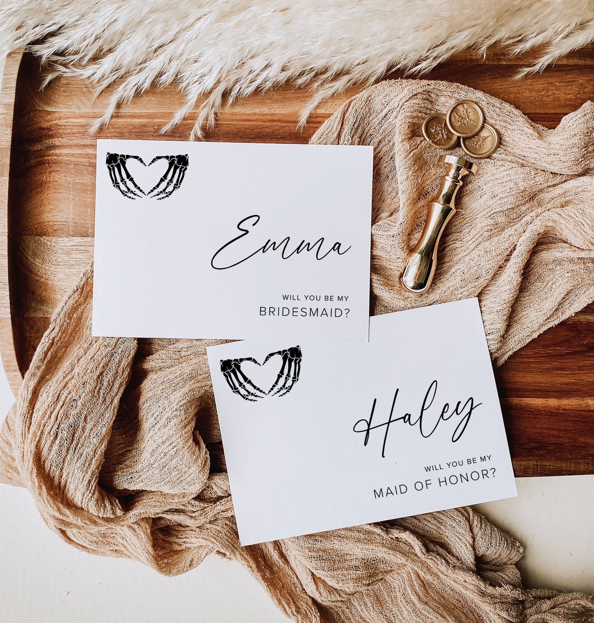 Gothic Bridesmaid Proposal Card Template, Halloween Maid of Honor ...