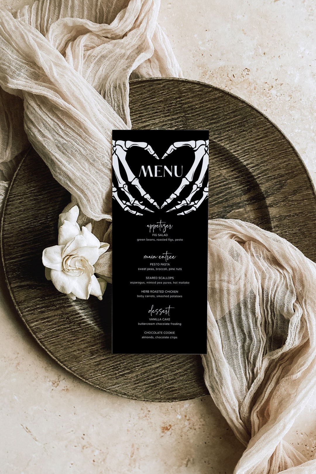 Gothic Wedding Menu Template, Halloween Wedding Dinner Menu, Dark and ...