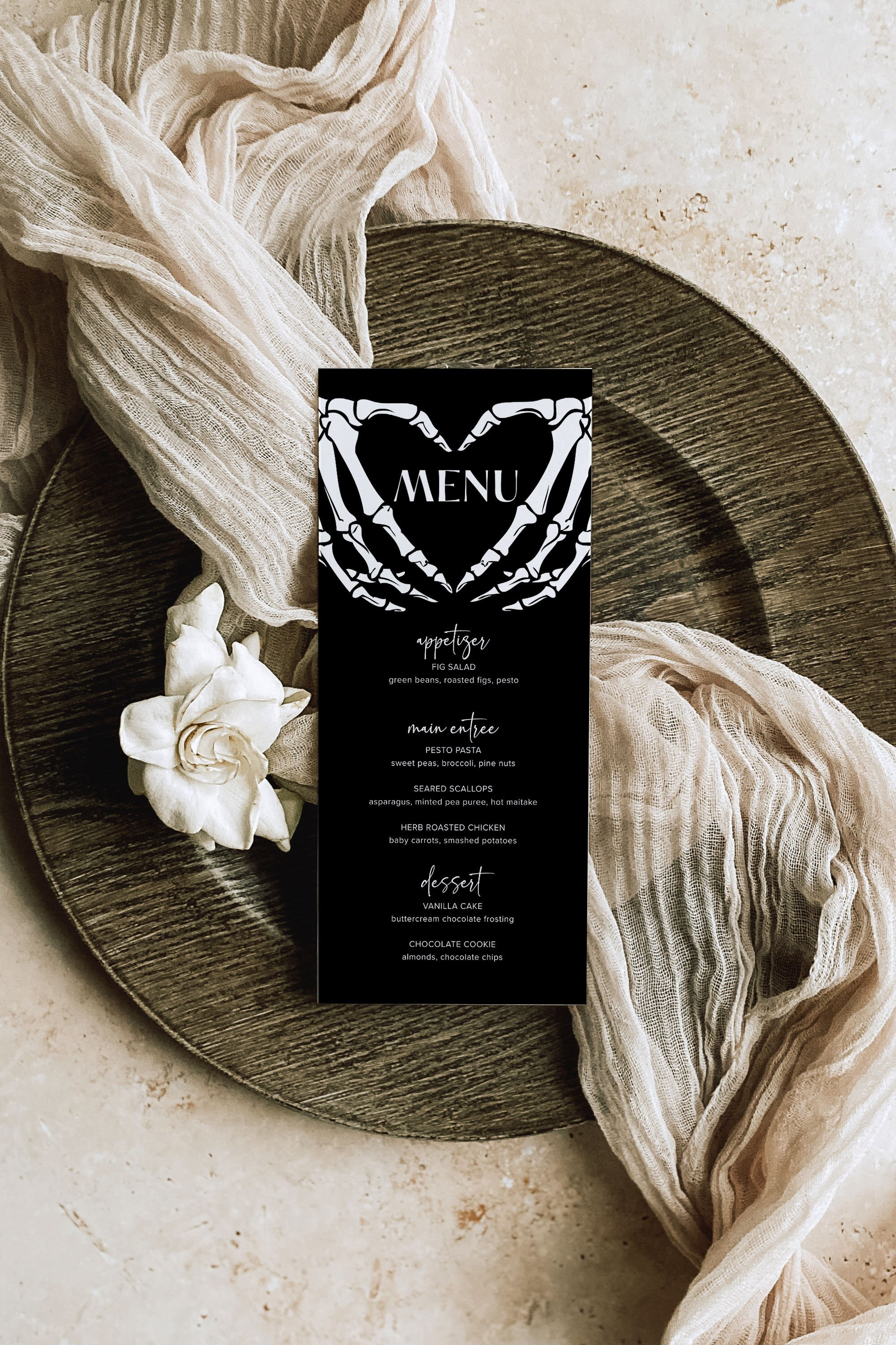 Gothic Wedding Menu Template, Halloween Wedding Dinner Menu, Dark and ...