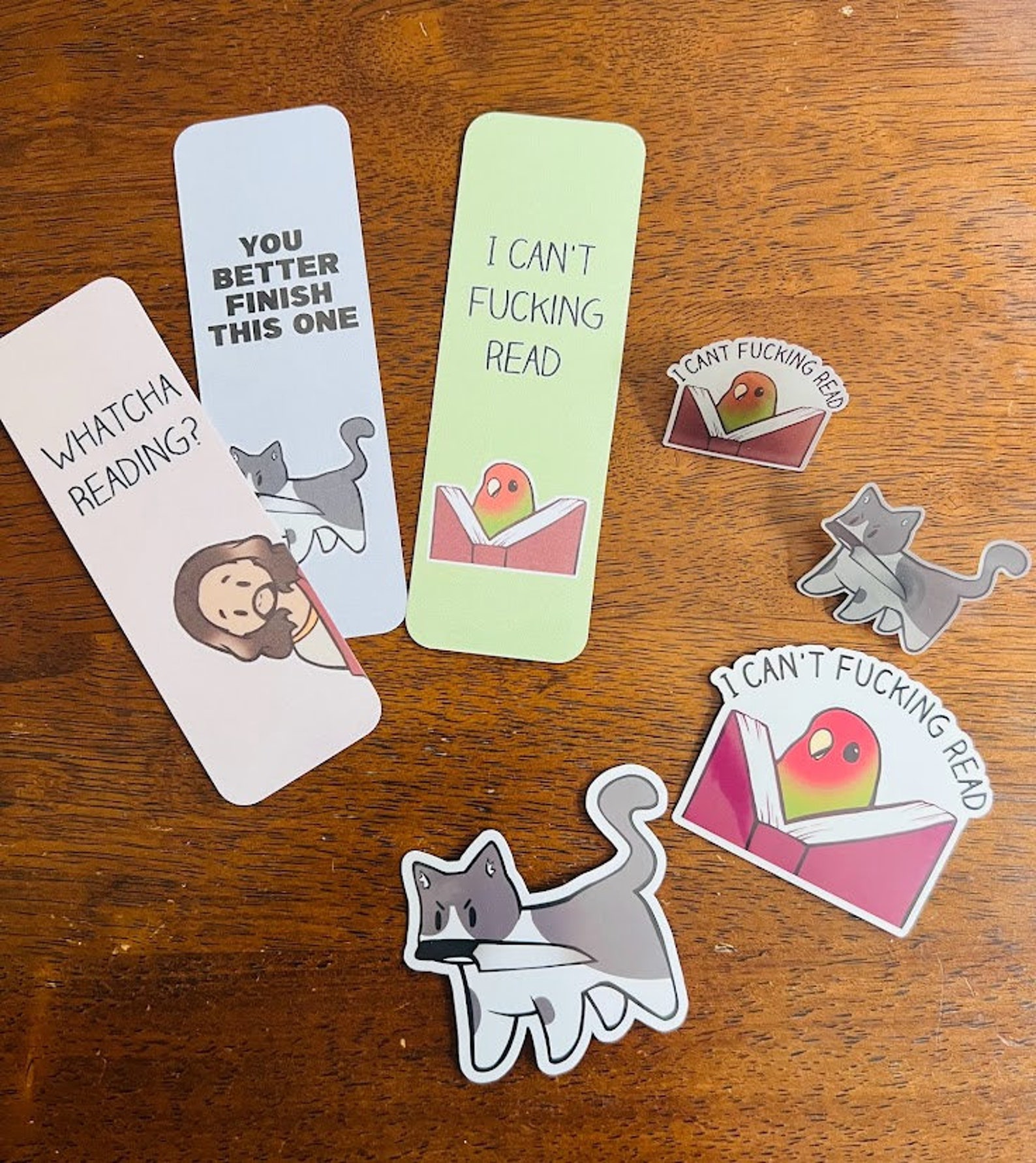 Funny Bookmark Set | Meme Bookmarks | Booktok - Etsy