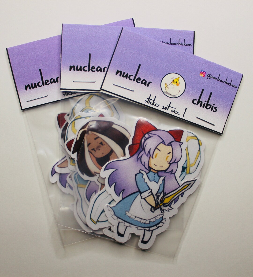 Anime Chibi Sticker Set of 3 Original Designs Ver. 1 Nuclear Chibis - Etsy