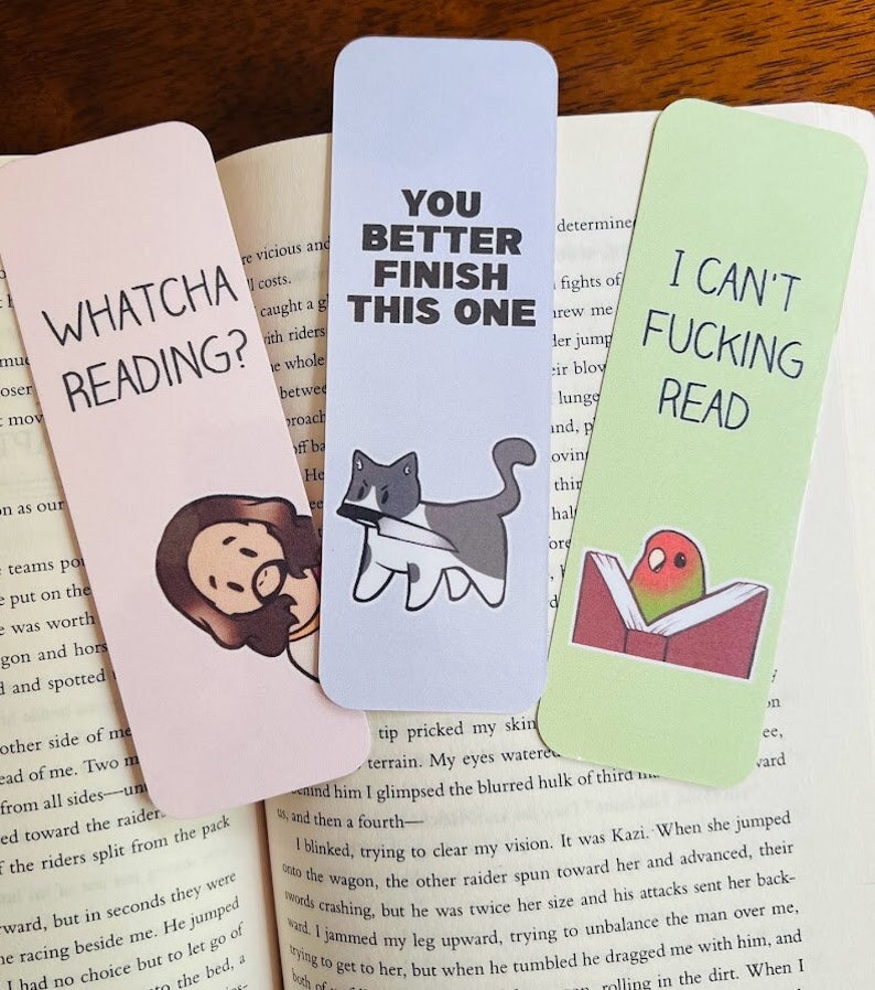 Funny Bookmark Set | Meme Bookmarks | Booktok - Etsy