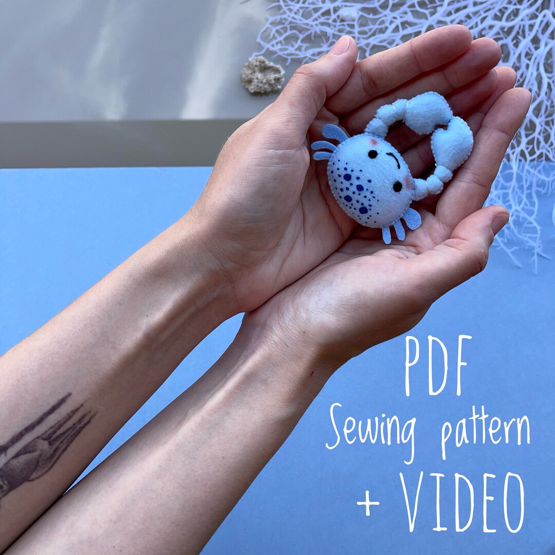 Crab PDF Sewing Pattern. Felt Crab Easy Pattern. Ocean Creatures ...