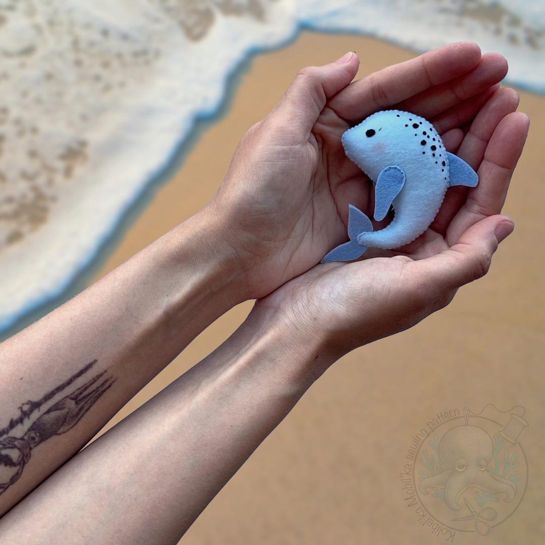 Felt Baby Dolphin Sewing Pattern: DIY Ocean Ornament (PDF Pattern ...