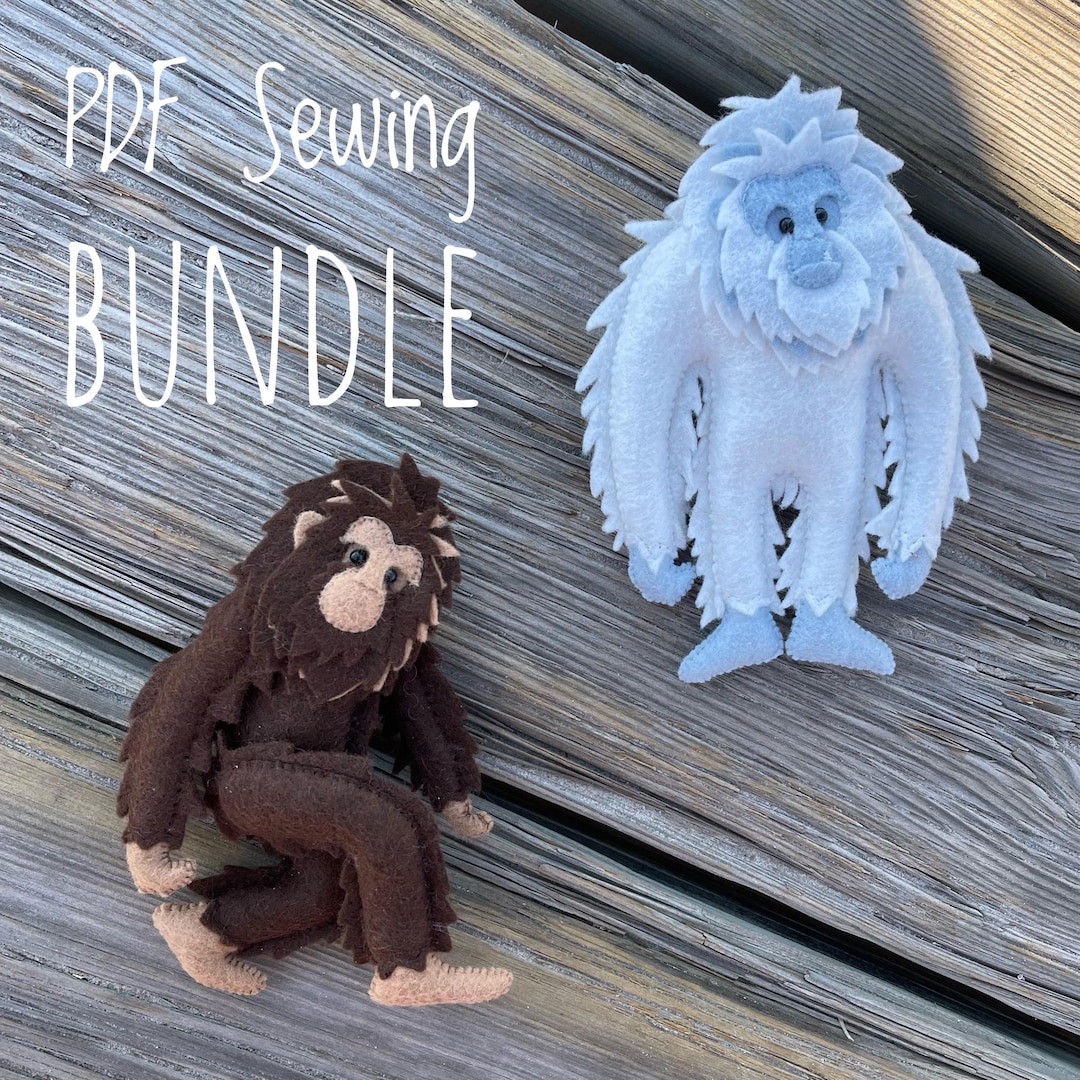 Yeti and Bigfoot Sewing Pattern Bundle: Cryptid Ornaments (PDF Pattern ...