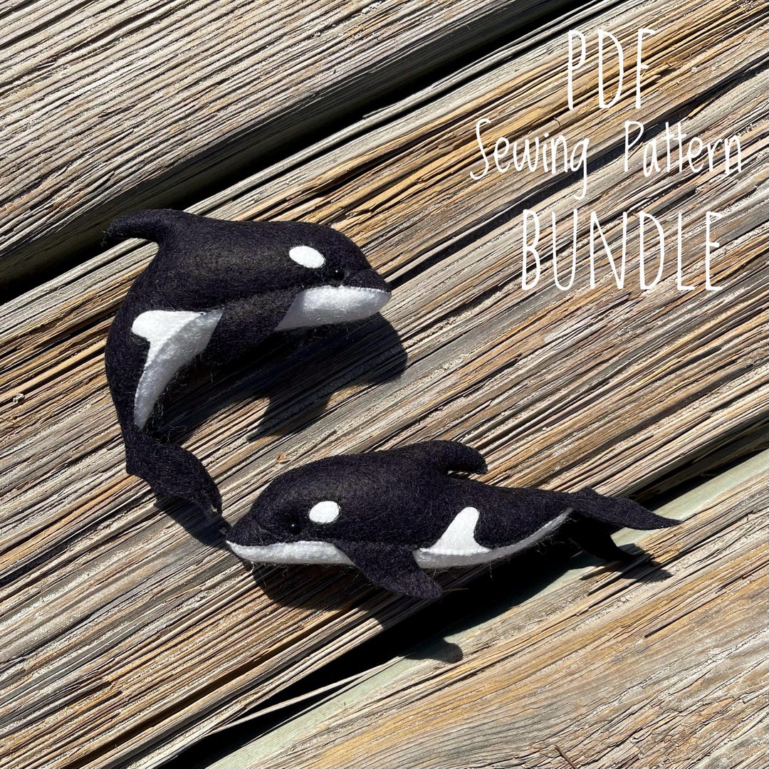 Orca Sewing Pattern PDF. Felt Killer Whale Pattern. Sea Creatures ...