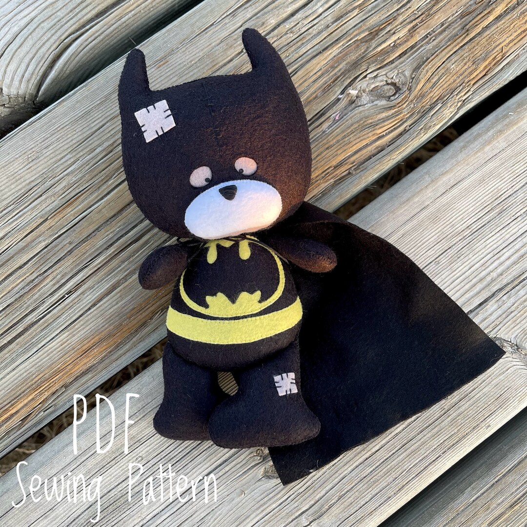 Teddy Superhero Sewing Pattern. Felt Bear Superhero Hand-sewing Project ...