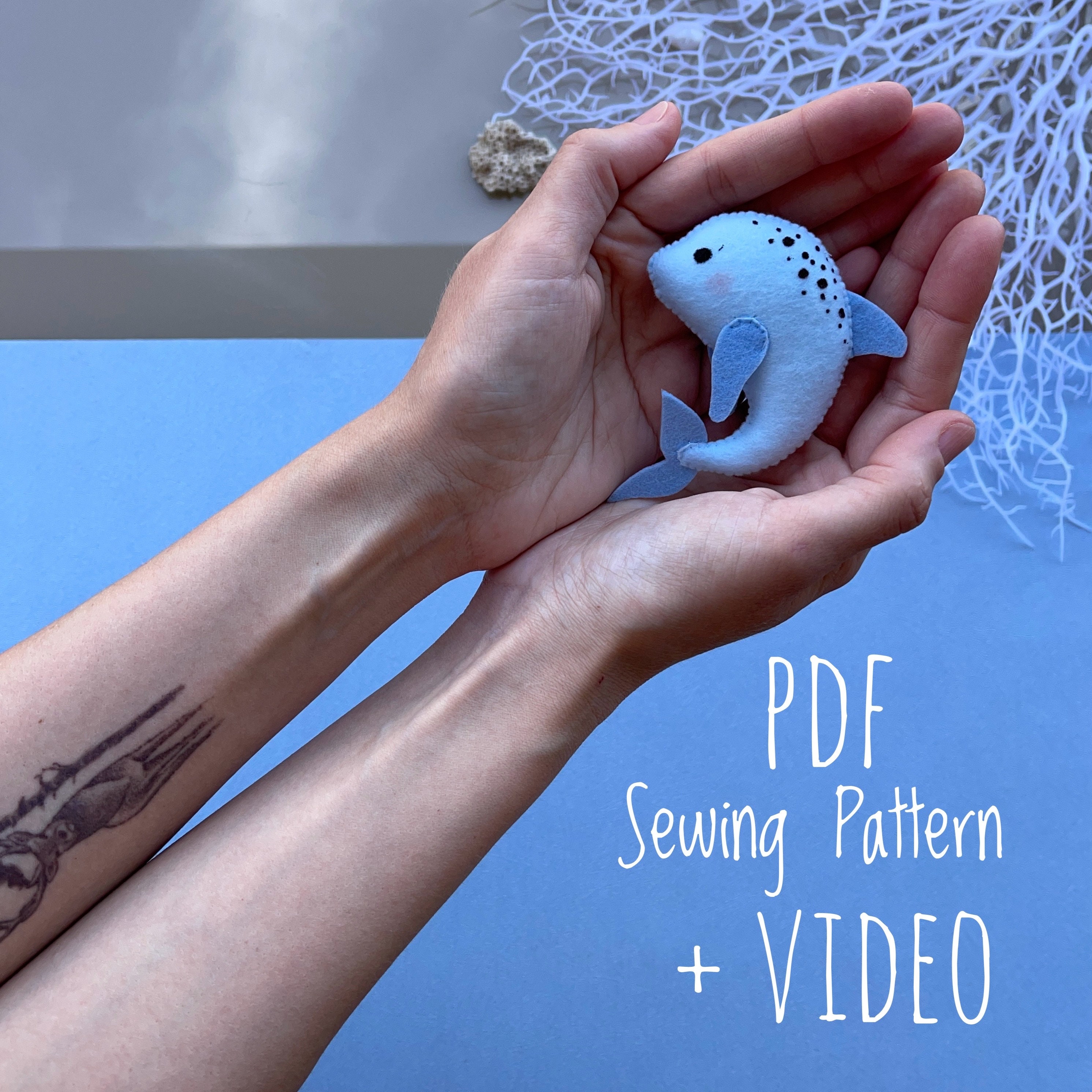 Felt Mini Dolphin Sewing Pattern, Ocean Plush Toy PDF, Baby Mobile ...