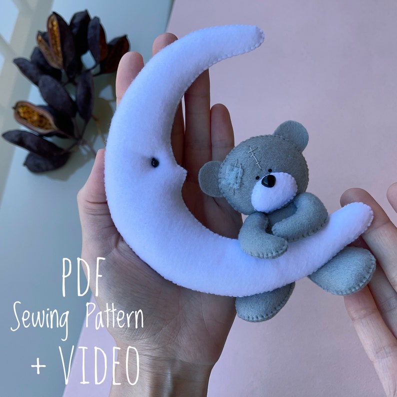 Teddy Bear PDF Sewing Pattern. Teddy Bear DIY. Felt Teddy Bear Sewing Step by Step Tutorial ...