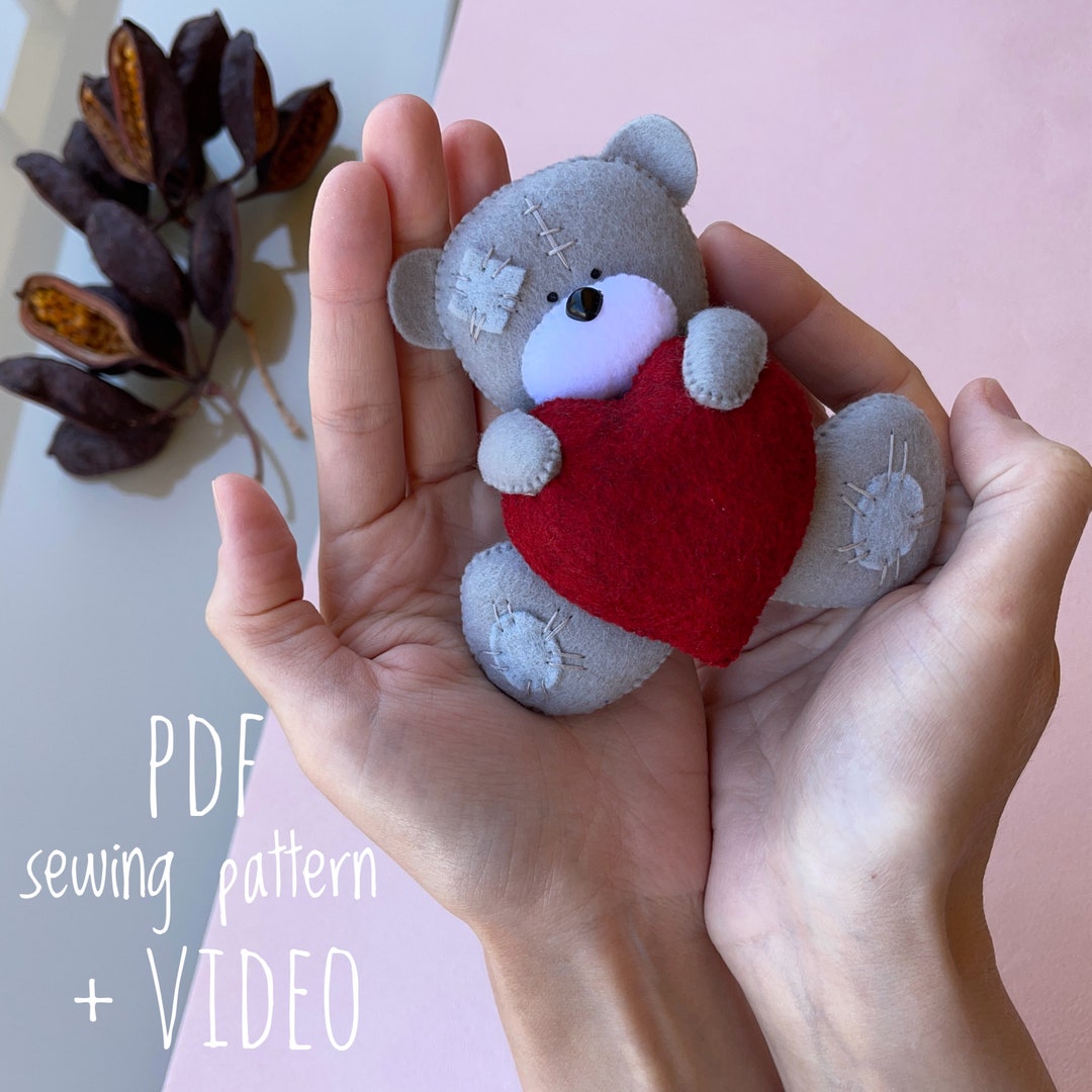 Teddy Bear PDF Sewing Pattern. Teddy Bear DIY. Felt Teddy PDF Pattern ...