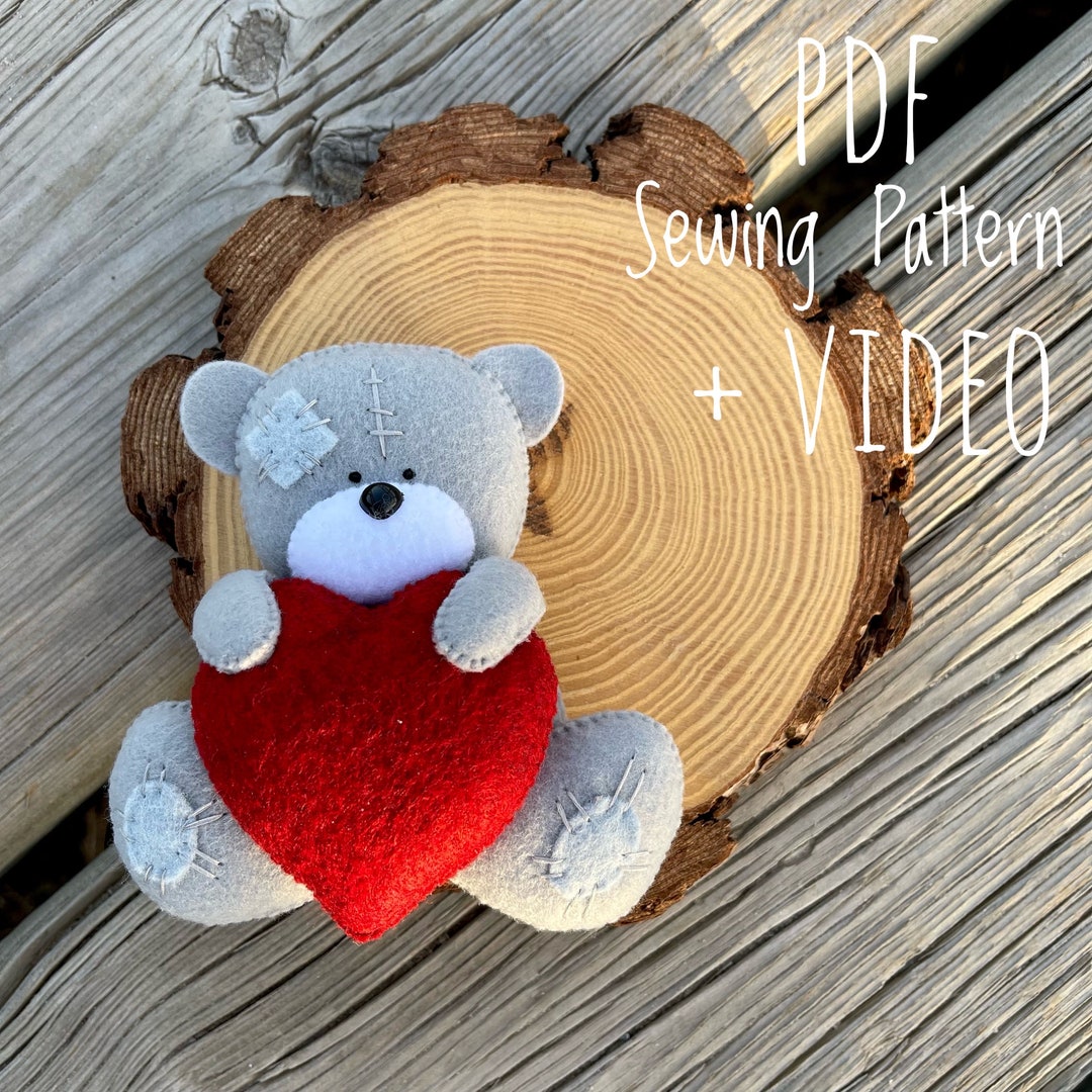 Teddy Bear PDF Sewing Pattern. Teddy Bear DIY. Felt Teddy PDF Pattern ...