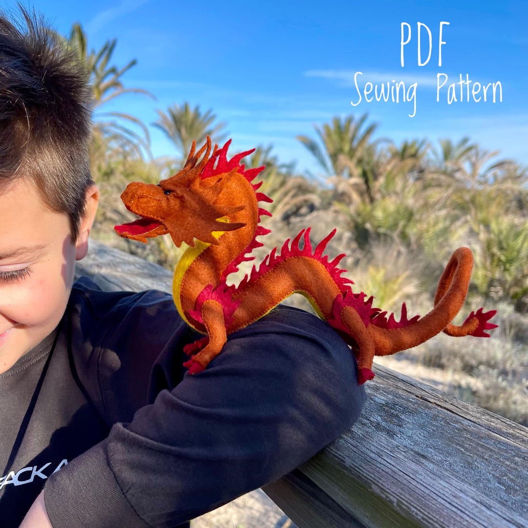Felt Eastern Dragon Sewing Pattern: DIY Stuffed Toy (PDF Pattern) - Etsy
