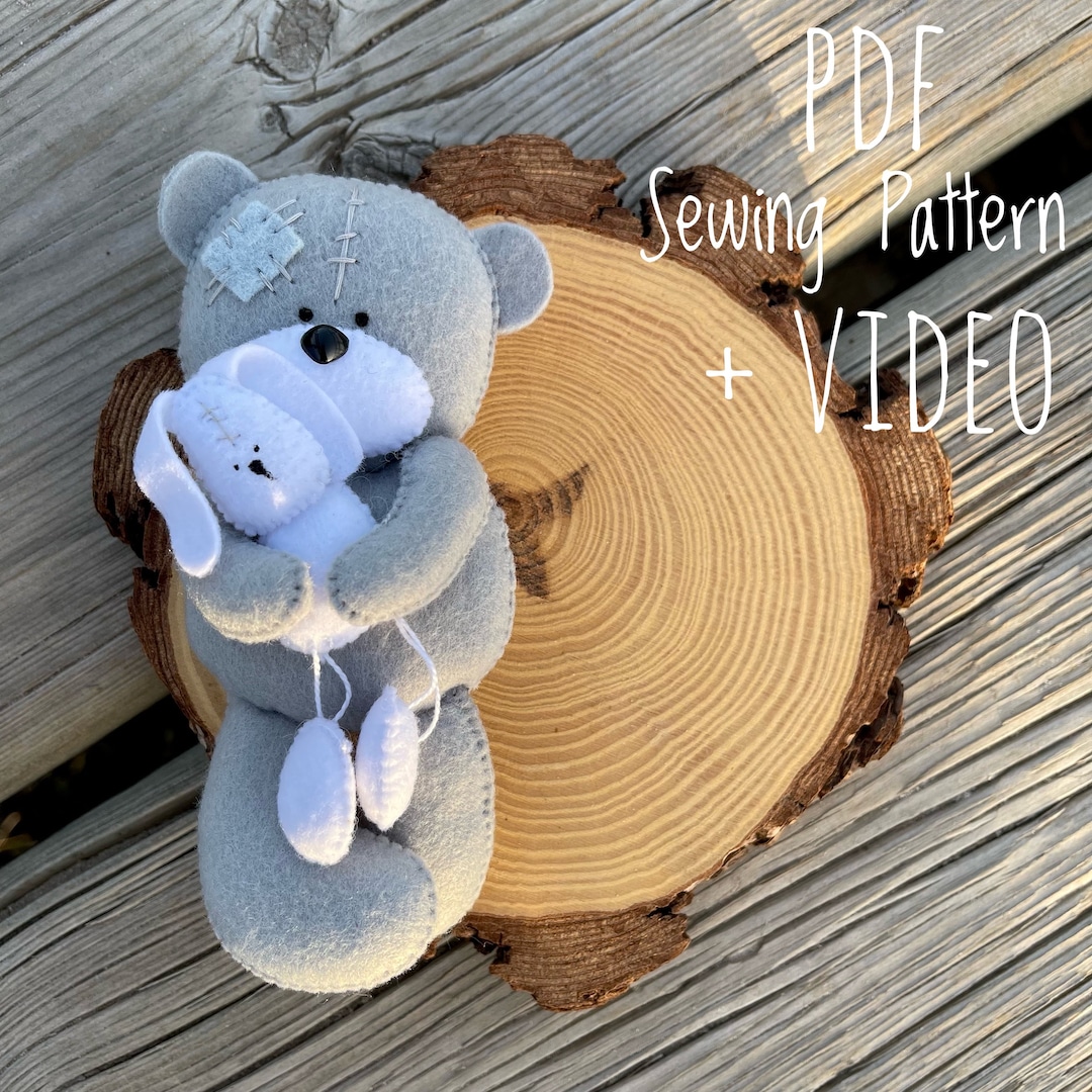 Felt Teddy PDF Pattern. Teddy Bear PDF Sewing Pattern. Teddy Bear DIY ...