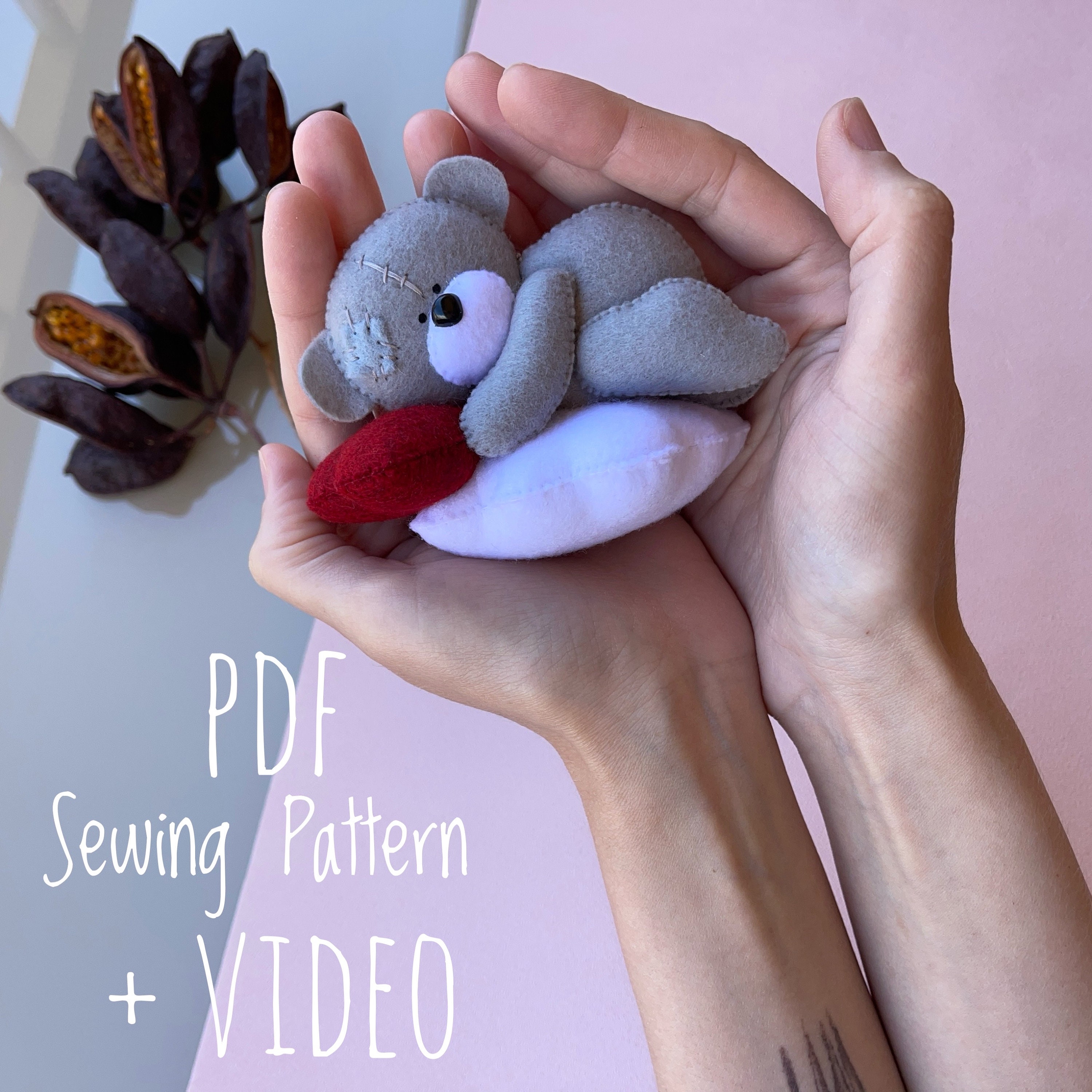 Mini Felt Teddy Bear PDF Pattern | Hand Sewing Tutorial + Video - Etsy