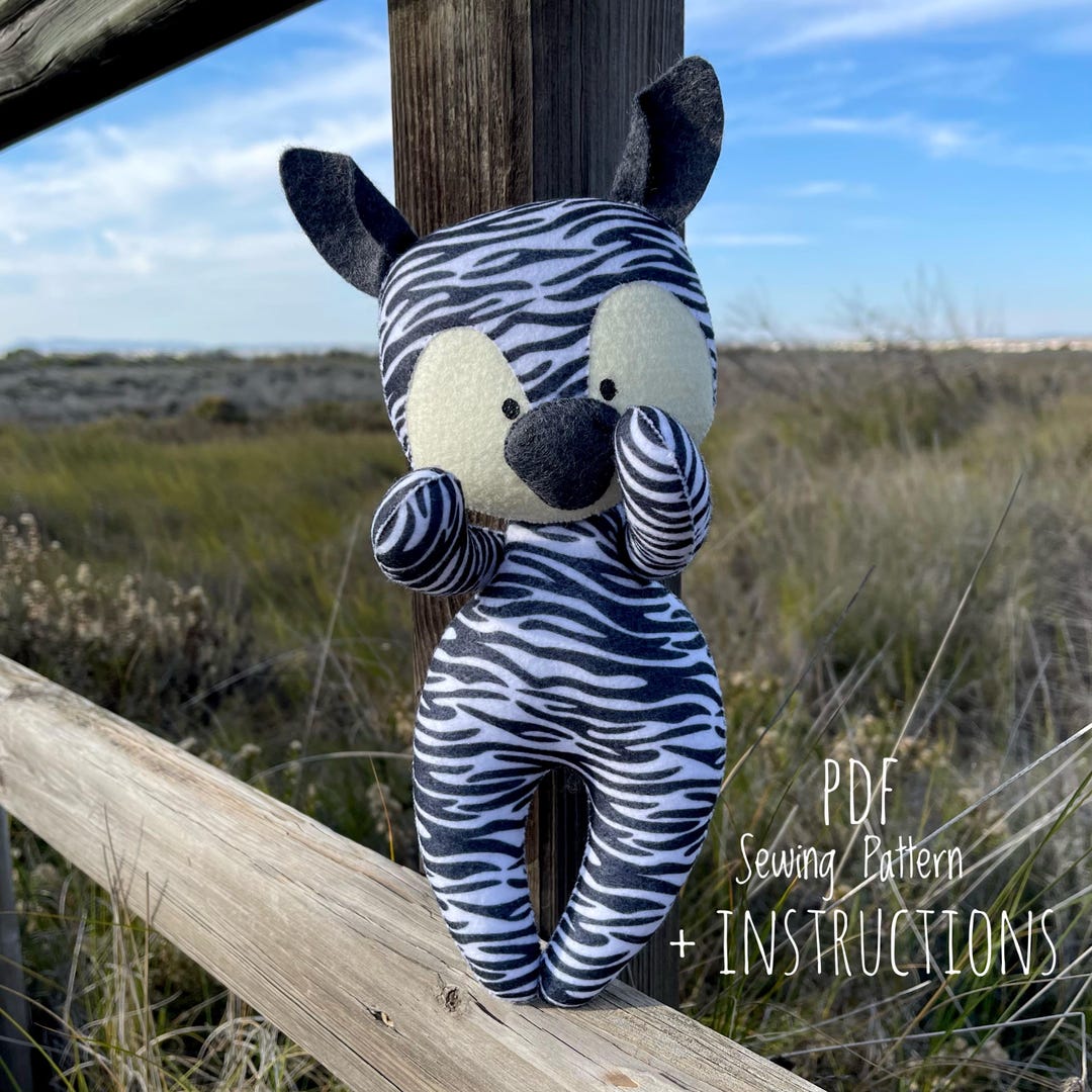 Felt Zebra Sewing Pattern. Plush Zebra PDF Pattern. African Animals ...