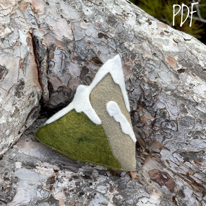 Mountain Hand Sewing Pattern. Felt Mountain PDF Pattern. DIY Stuffed ...