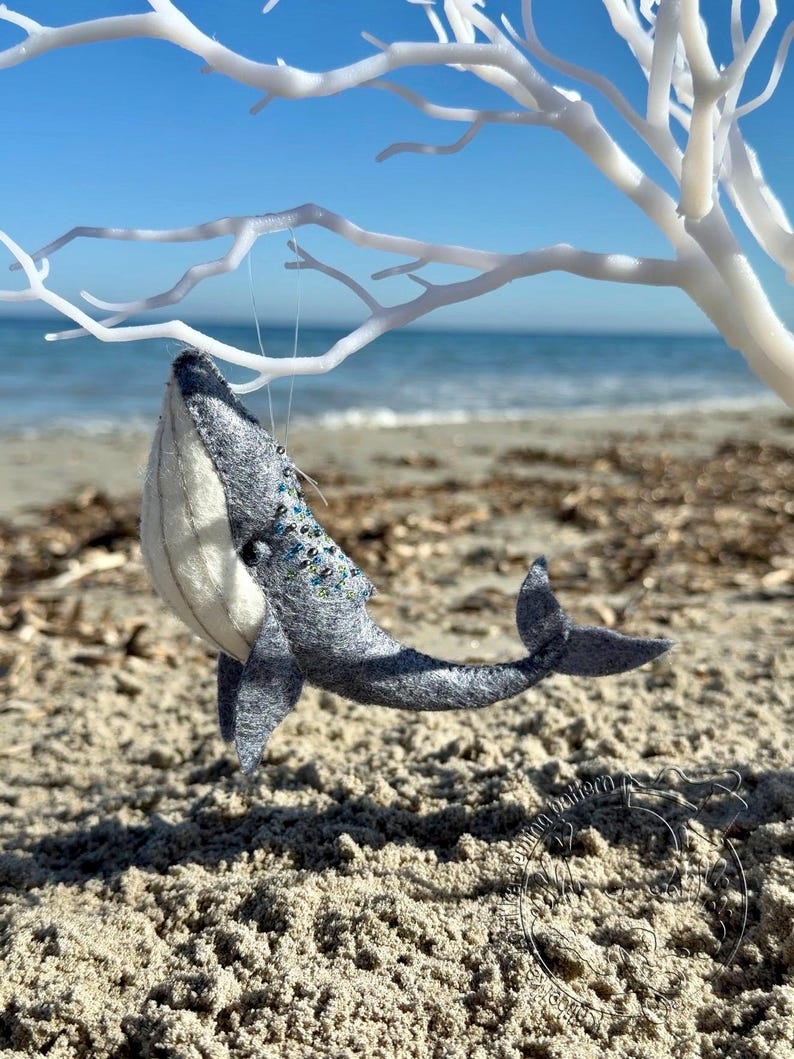 Felt Whale Sewing Pattern Bundle | Baby Mobile, Plush Toy DIY (PDF ...