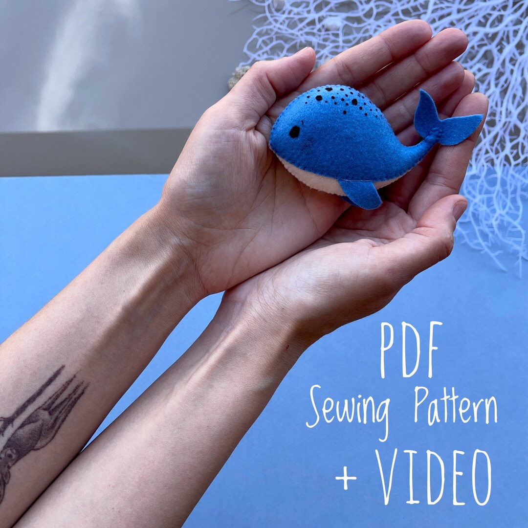 Blue Whale PDF Sewing Pattern. Felt Whale Easy Pattern. Ocean Creatures ...
