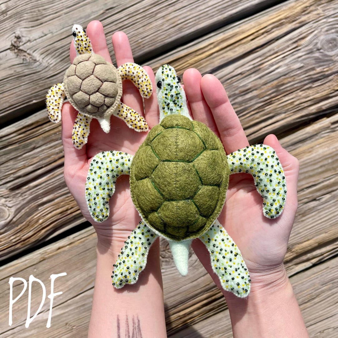 Felt Turtle PDF Sewing Pattern. Turtle Pattern in Two Sizes. Ocean ...