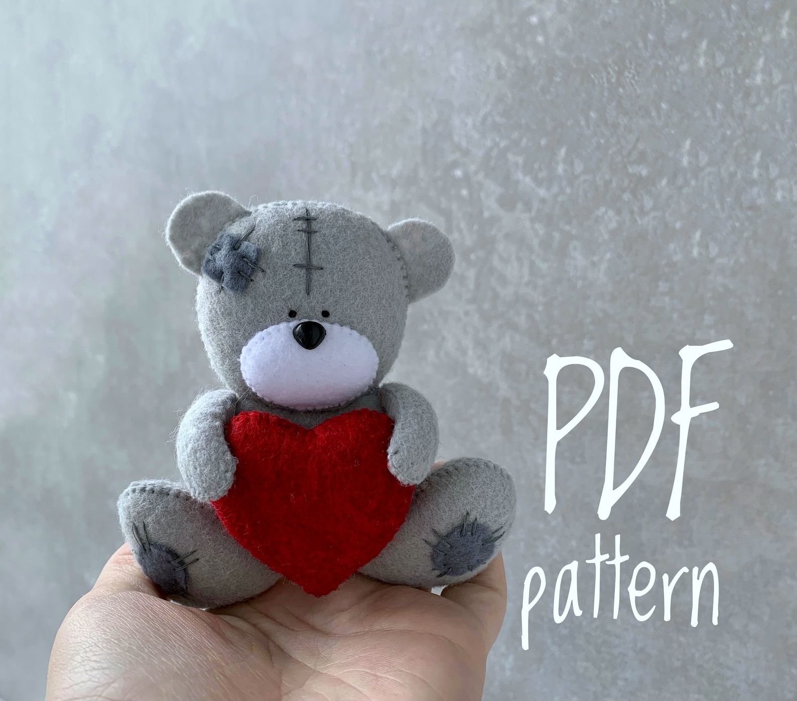 Teddy Bear PDF Sewing Pattern. Teddy Bear DIY. Felt Teddy PDF Pattern ...